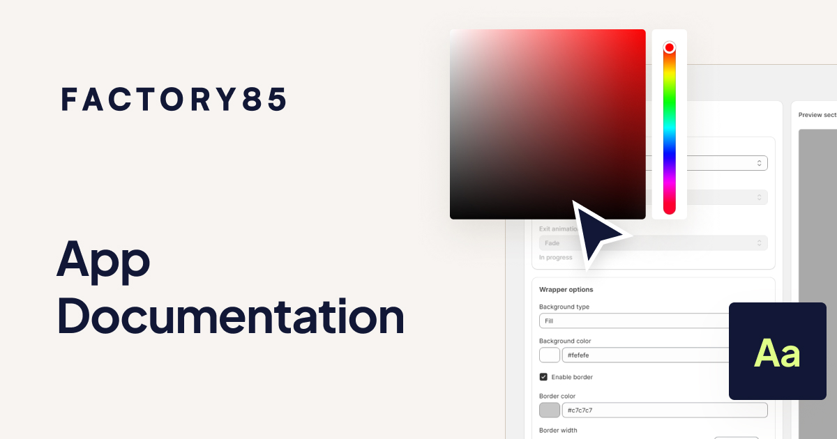 Section Settings | F85 Banners & Countdown Timers Documentation